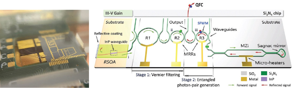 Optics & Photonics News - An On-Chip, Laser-Integrated Quantum Light Source